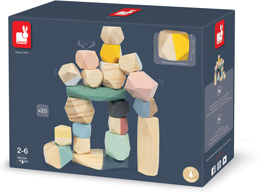 Janod Sweet Cocoon Stacking Stones – Fun Stuff Toys
